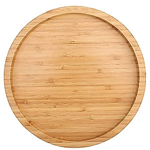 Fasmov 12 Inches Diameter Bamboo Lazy Susan Turntable, Spin Thicken Round Wood Tray Rotating Spice Rack for Kitchen Pantry Countertop Table