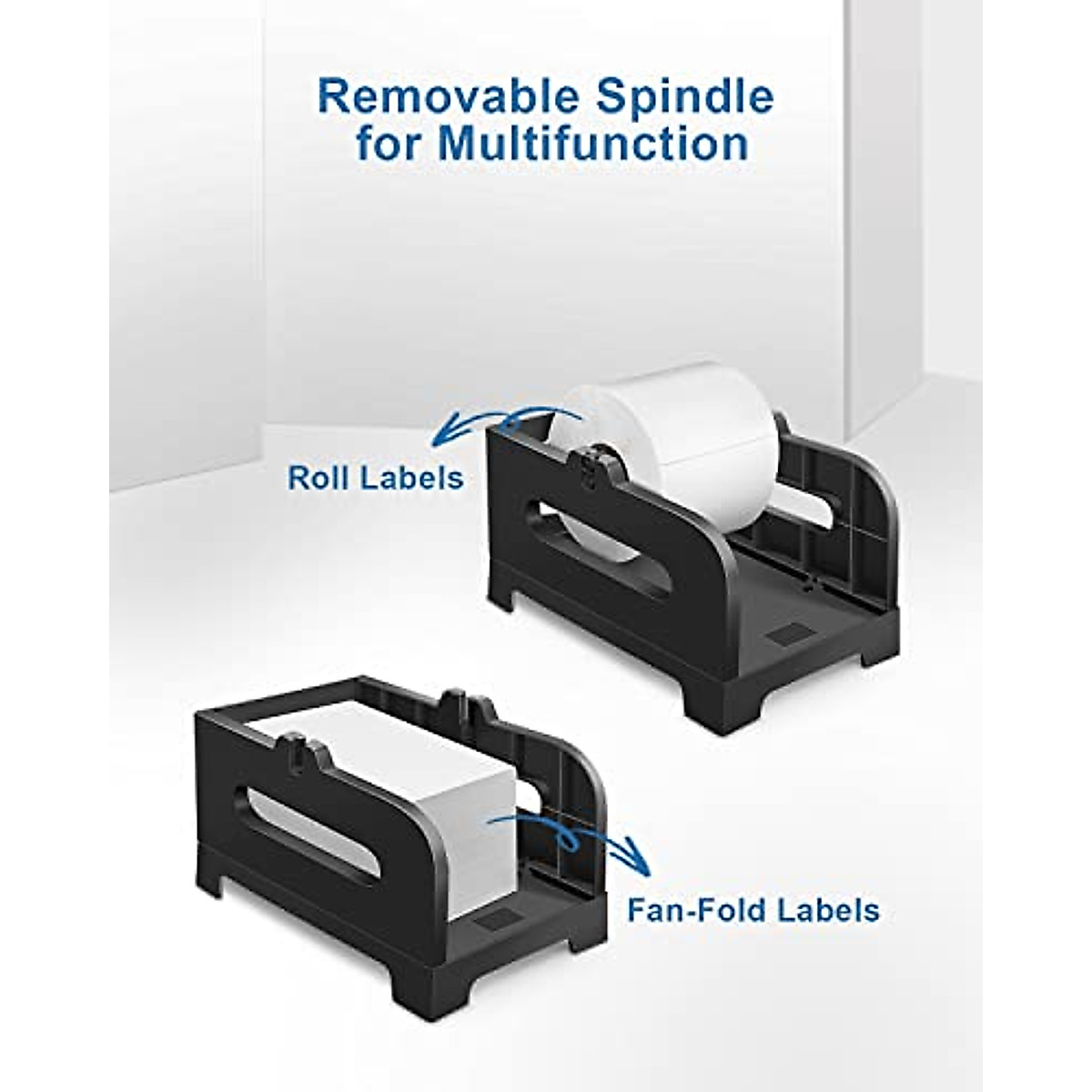 POLONO Shipping Label Printer, 4x6 Thermal Label Printer for Shipping Packages, Commercial Direct Thermal Label Maker, Label Holder, Thermal Label Holder for Fan-Fold and Roll Labels