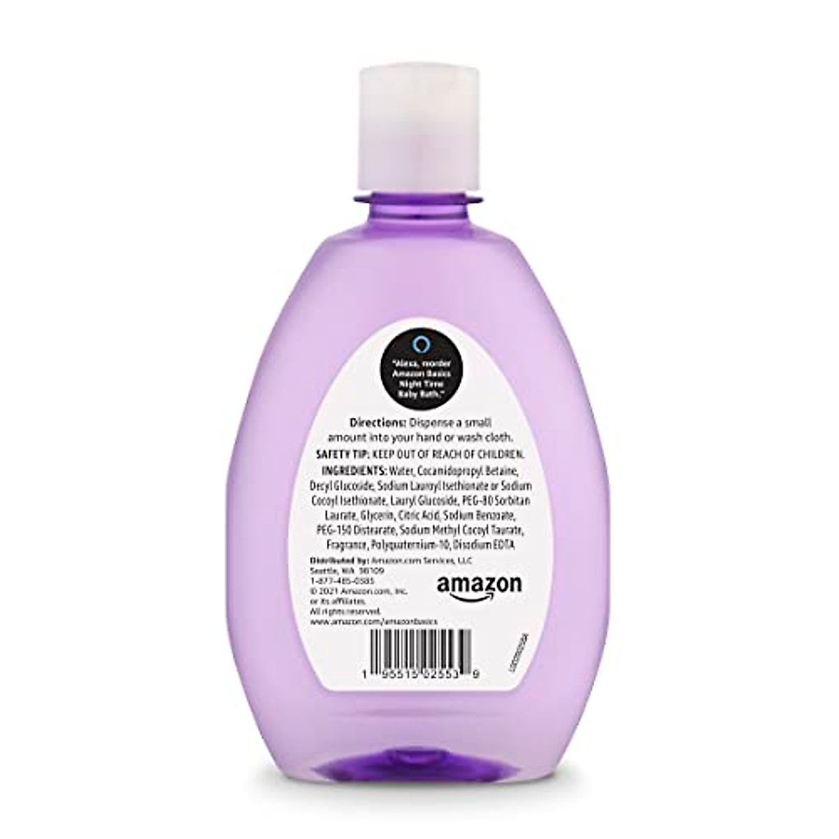 Amazon Basics Hypoallergenic Tear-Free Night-Time Baby Calming Bath, 13.6 Fluid Ounce, 4-Pack (Previously Solimo)