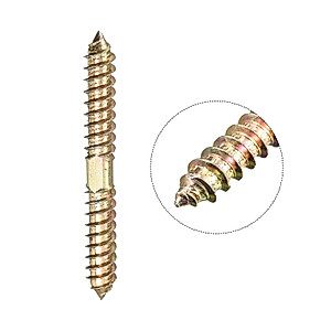 uxcell 8x60mm Hanger Bolts, 80pcs Double Ended Self-Tapping Thread Wood to Wood Dowel Screws for Wood Connecting
