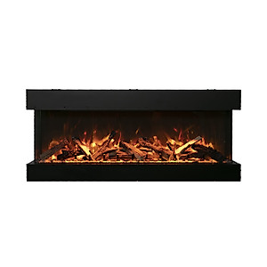 60-TRU-View-XL XT - 3 Sided Electric Fireplace 60 Inch, 3-Sided Glass Fireplace Heater w/Remote Control & 8H Timer, Thermostat, Black, Adjustable Brightness, Realistic Flame Effects