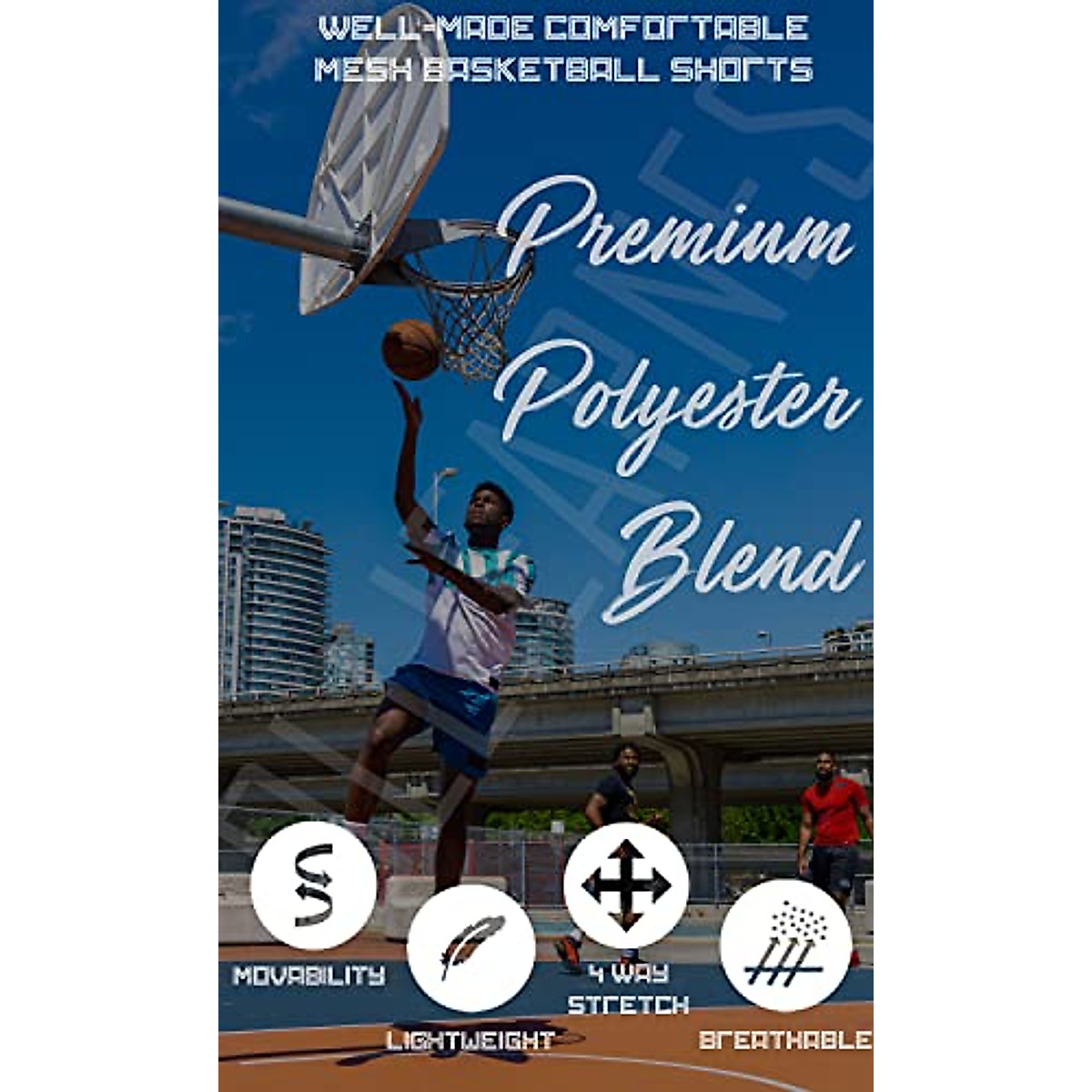 OLLIE ARNES Men's Basketball Shorts - Pack of 3 Mesh Athletic Shorts, Big and Tall Gym Workout Shorts with Pockets(S-6X) SET3_BLK_DKGREY_NAV XL