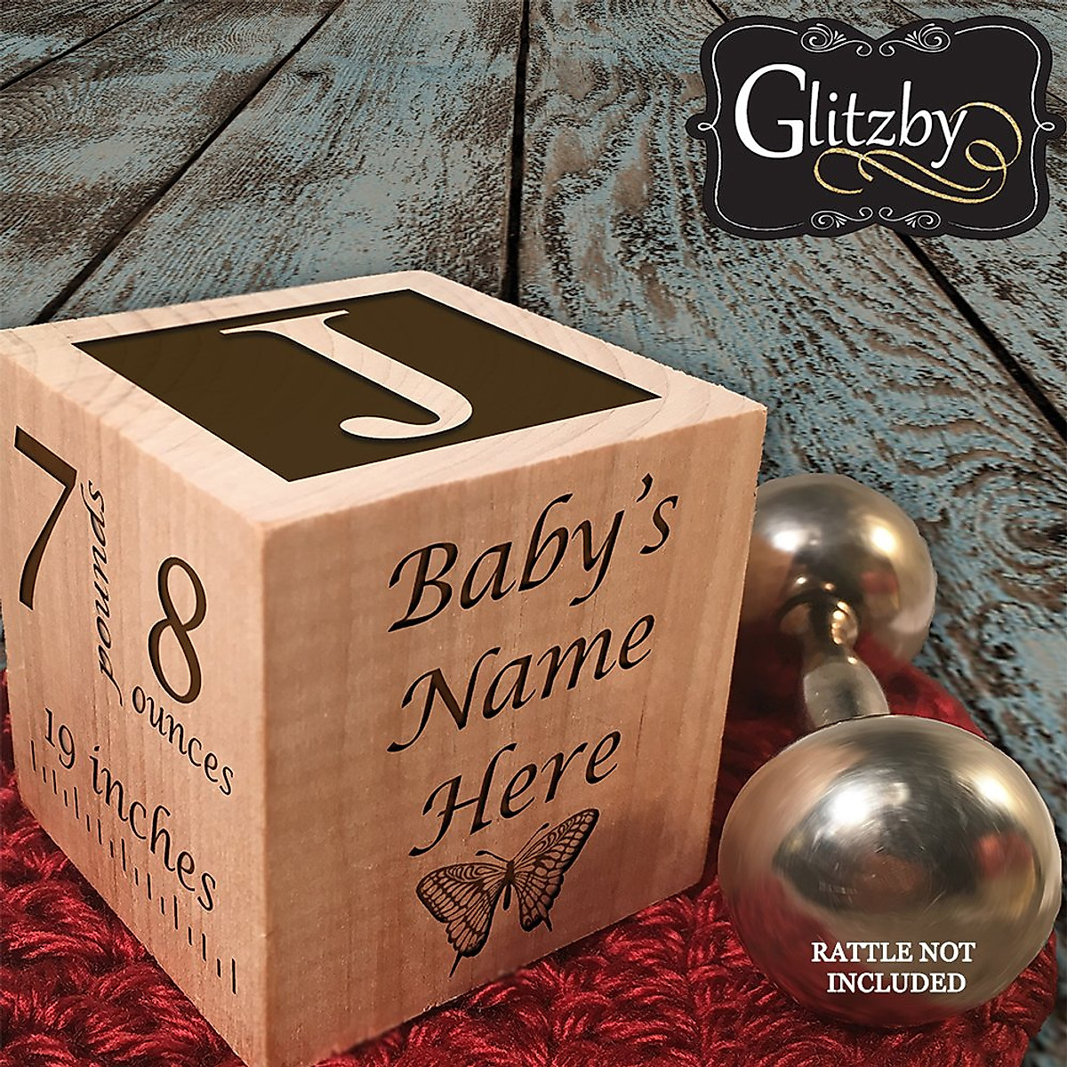 Baby Block Gift for Newborn Boy or Girl - Personalized Birth Announcement Wood Wooden Block New Baby Gifts Custom Item by Glitzby