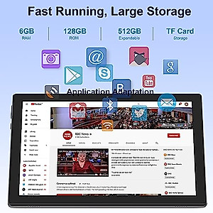 Tablets Android 11, Tablet 10 inch, 6GB RAM 128GB ROM 1TB Expansion Computer Tablet with Case, Support 5G WiFi & Wi-fi 6, IPS Touch Screen, Dual Camera, WiFi, Bluetooth 5.0, Google Certified Tablet PC