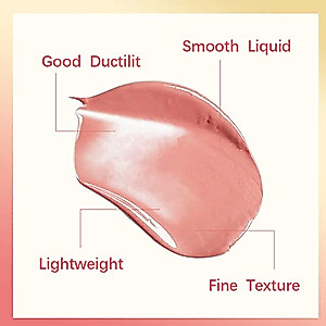 GL-Turelifes Soft Cream Blush Makeup, Liquid Blush for Cheeks, Natural-Looking Long Lasting, Smudge Proof, Velvet Mousse,Dewy Finish, Easy to Blend Blusher (#1)