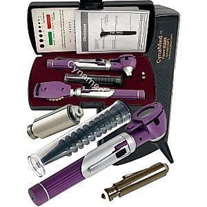 Premium Double Handle Otoscope Set -Otoscope/Great for School -Cynamed (PURPLE)