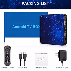 Android 12.0 TV Box, Android TV Box RK3318 Quad-Core 64bit Cortex-A53 2GB RAM 16GB ROM TV Box Support 4K 3D 2.4/5.0GHz WiFi BT5.0 10/100M Ethernet HDMI 2.0 H.265 HDR Smart TV Box