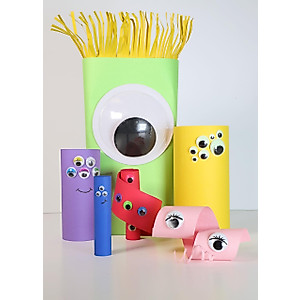 Essentials By Leisure Arts Eyes Sticky Back Moveable 6" 2Pc Googly Eyes, Google Eyes for Crafts, Big Googly for Crafts, Wiggle Eyes, Craft