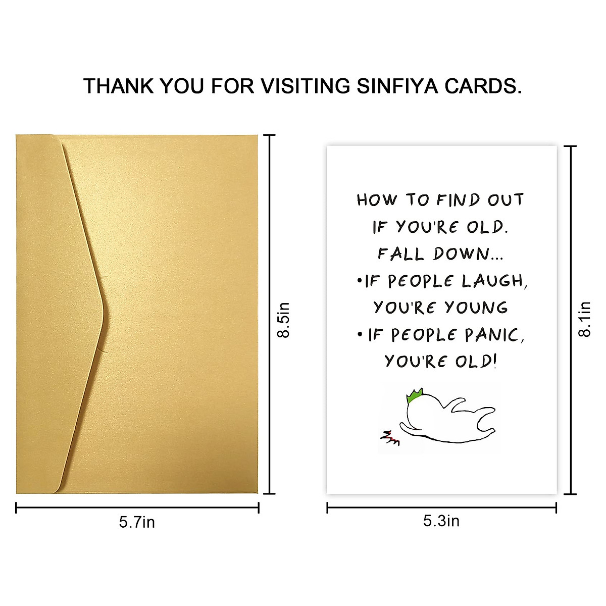 Funny Birthday Greeting Card, Happy Birthday Card for Men Women, Humorous Bday Card, How to Find Out If You’re Old