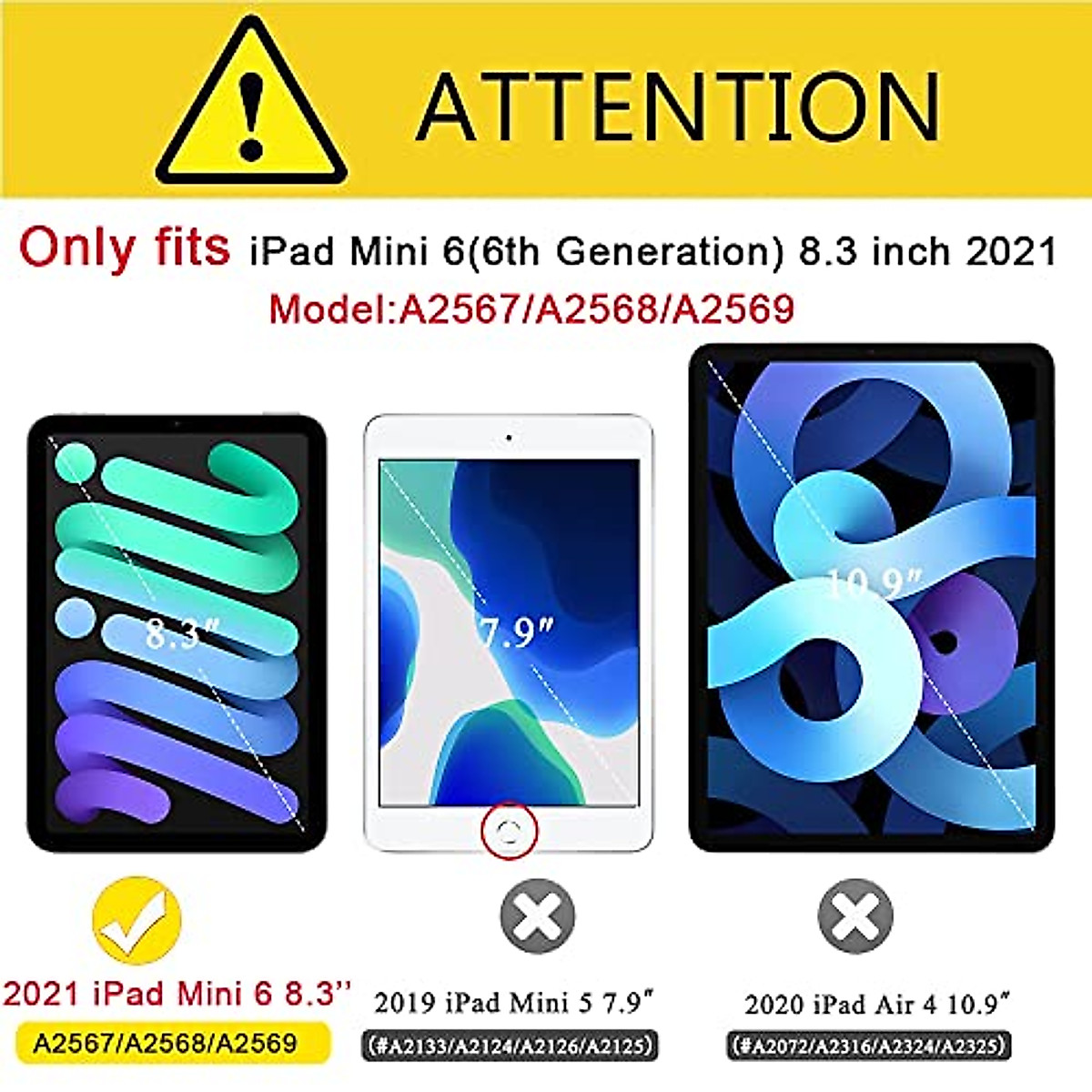 SIBEITU iPad Mini 6 Case 8.3 inch 2021 for Kids Girls with Pencil Holder, Heavy Duty Kids Proof W/Stand Hand&Shoulder Strap for Drawing Rainbow Pink