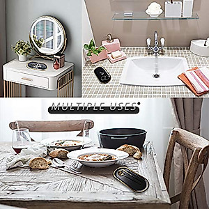 Ceramic Tray Marble Style, Roucerlin Golden Edge Jewelry Dish Tray, Dresser Vanity Decorative Tray Dessert Plate Storage Tray Tea Coffee Cake Fruit Tray Cosmetics Ring Organizer (Black)