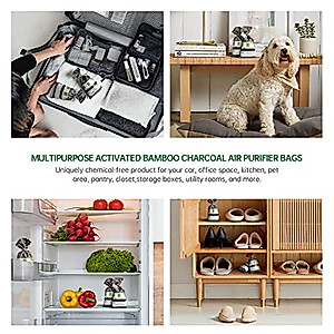 10 Pack Bamboo Charcoal Nature Fresh Air Purifying Bags,Activated Charcoal Bags Odor Absorber, Moisture Eliminator,Deodorizer, Air Fresheners For Car Smell,Closet,Shoe,large Room,Pet Room (10x75g)