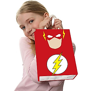 YNOUU Flash Party Bags superhero paper bags, Contains 16 pcs Paper Bags,Hero Theme Birthday Party Decorations and Supplies