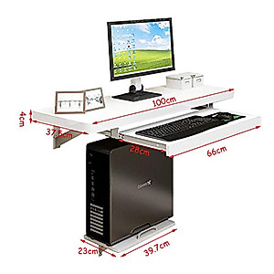 WZHONG Wall Floating Computer Desk Table Study Writing Desk Portable Laptop Desk with Main Frame and Adjustable Keyboard Tray (Size : 80cm)