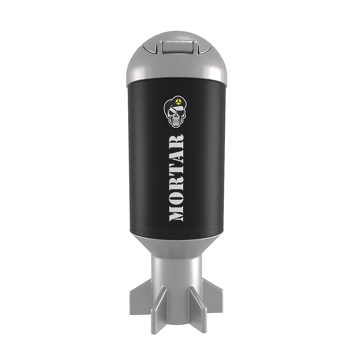 Battle Shakers Mortar Shaker Cup | Military Themed Shaker Bottle | Leak-Proof Protein Cup with Storage Compartment | Mix Protein Powders & More | Durable & Dishwasher Safe | 20 Oz Black/Silver