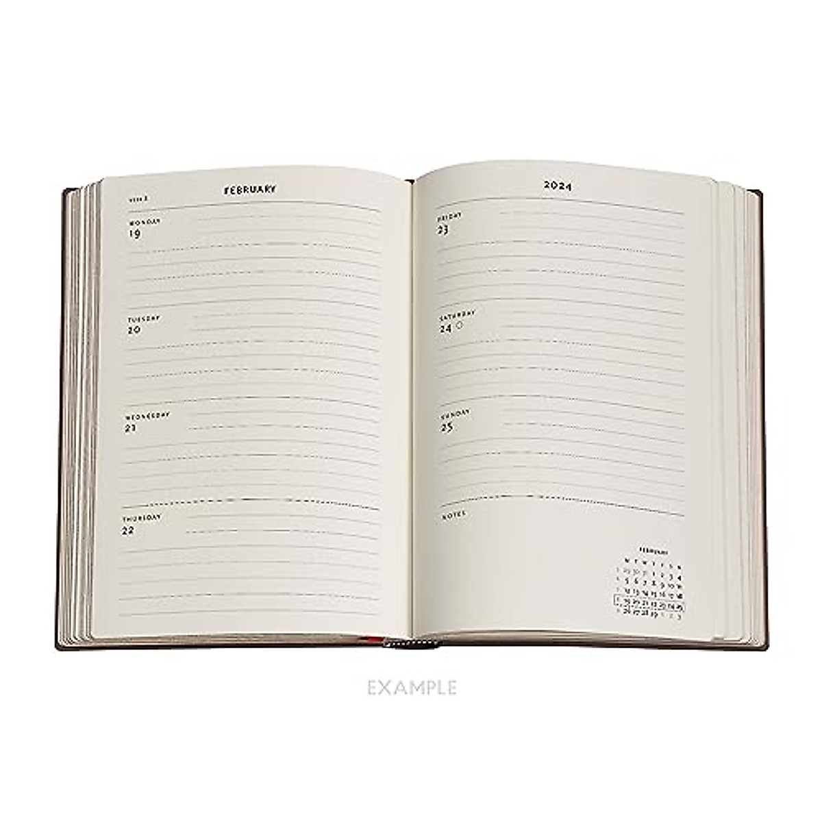 Inkblot (Old Leather Collection) Midi 12-month Dayplanner 2024