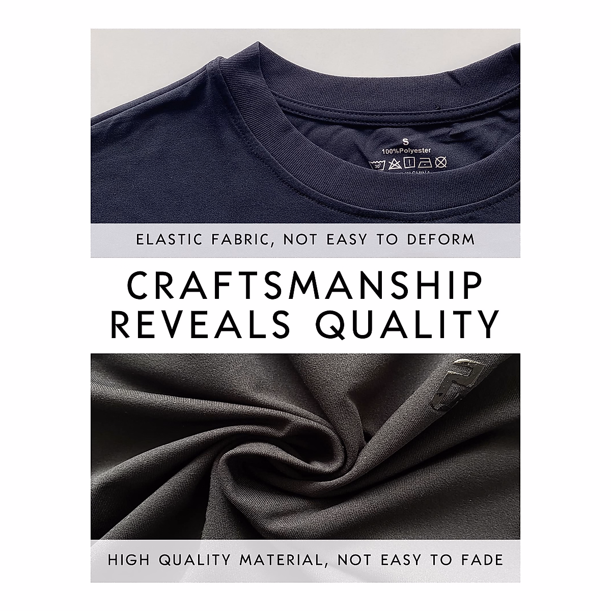 2 Pack Men's Performance T-Shirt Wrinkle-Resistant Quick Dry Short Sleeve Moisture Wicking UPF 50+ Sun Protection Athletic(2 Dark Blue,XXL)