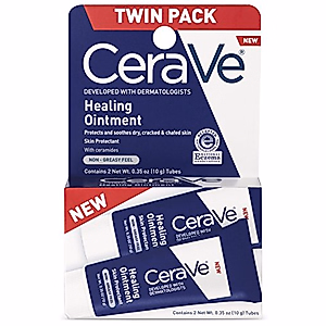 CeraVe Healing Ointment | 2 Pack (0.35 Ounce Each) | Cracked Skin Repair Skin Protectant with Petrolatum Ceramides | Lanolin Free | Packaging May Vary