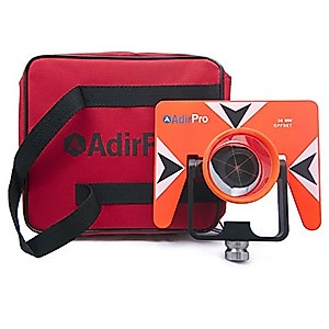 AdirPro All-Metal Single Tilt Prism- Fits All 0/-30mm Offset Total Stations Surveying Tool With Case Soft Bag, Ideal as Land Surveying Equipment, Orange