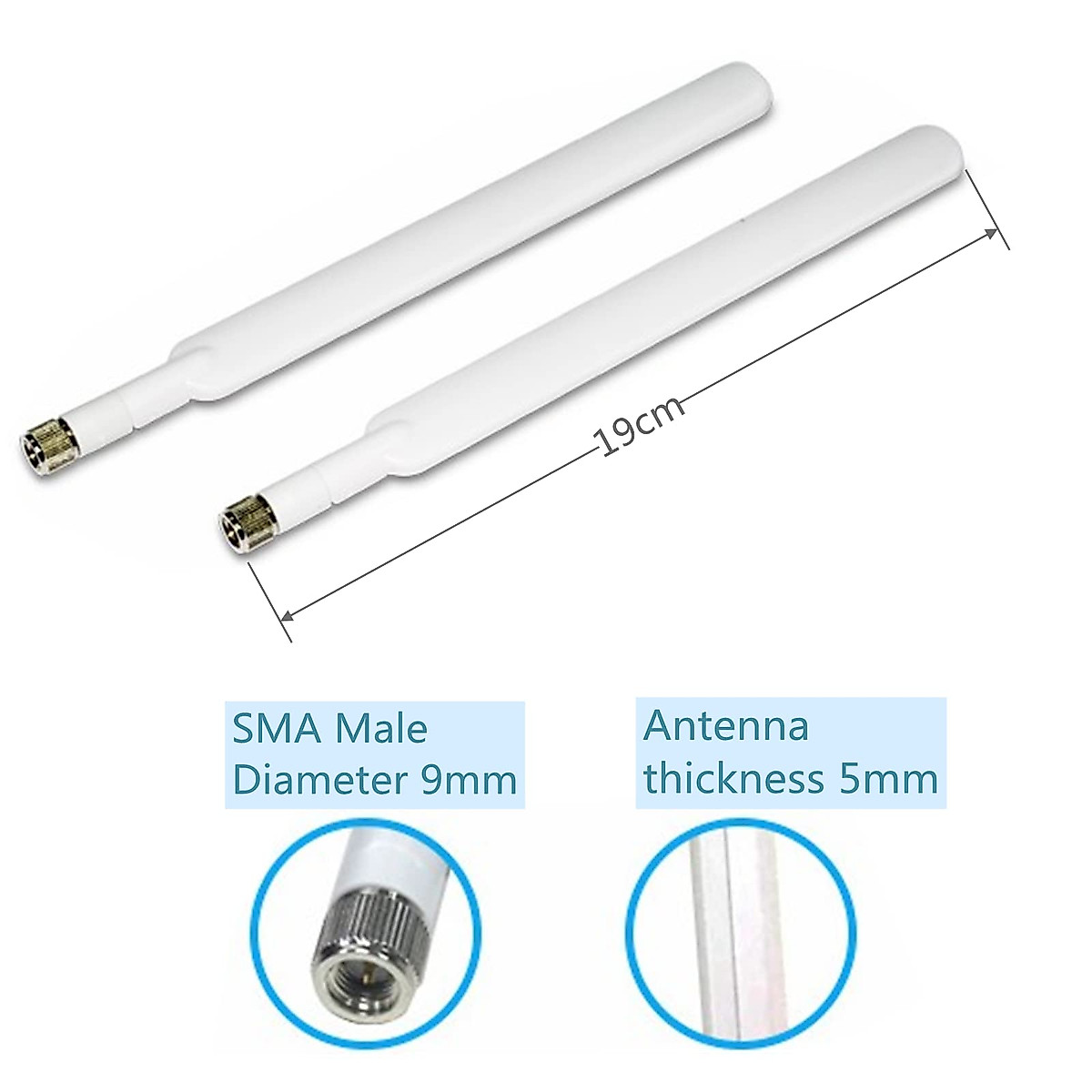 Yoidesu 2PCS Router Antenna,2X 5dBi 4G LTE Antenna, Gain Antenna with SMA Connector, Antenna, Antenna for Huawei B310/B593/B315s/E5186s CPE Router