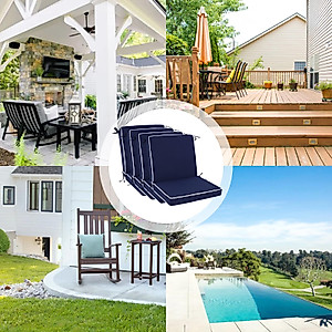 Blytieor Outdoor Patio Chair Cushions Set of 4, Water Resistant Square Seat Cushions with Ties, 20"x17" All Weather Seating Cushions for Outdoor Furniture