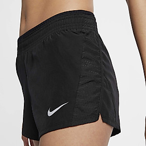 NIKE Women's 10K Running Shorts, Black/Black/Black/Wolf Grey, Small