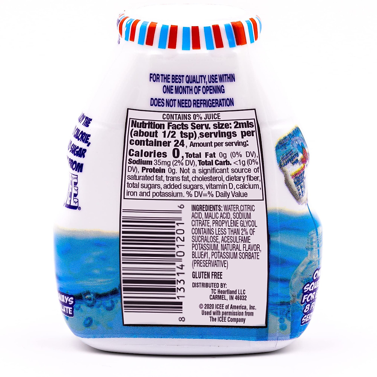 ICEE Zero Calorie Blue Raspberry Liquid Water Enhancer Drink Mix, Natural Flavor Drops, Sugar Free, 1.62 Fl Oz Concentrate (48 Ml) - 4 Pack