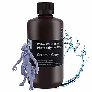 ELEGOO Water Washable 3D Printer Resin, Rapid Resin 405nm LCD UV-Curing Standard Photopolymer Resin for LCD 3D Printer Grey 1000G