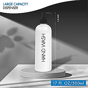 Empty Hand and Dish Soap Dispenser Set – (Pack of 2, 17 Oz) Reusable & Refillable Dish Soap Dispenser & Kitchen Hand Soap Dispenser Bottles Set for Countertop, Sink, Slab & Dish Washing