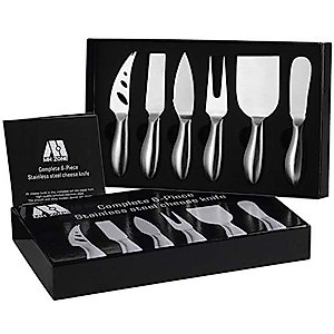 Premium 6-Piece Cheese Knife Set - MH ZONE Complete Stainless Steel Cheese Knives Gift Knives Sets Collection, Suit for the Wedding, Lover, Elders, Children and Friends