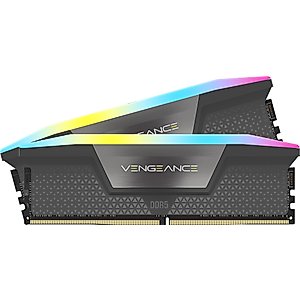 CORSAIR VENGEANCE RGB DDR5 32GB (2x16GB) DDR5 5600MHz CL36 AMD EXPO Intel XMP iCUE Compatible Computer Memory – Gray (CMH32GX5M2B5600Z36K)