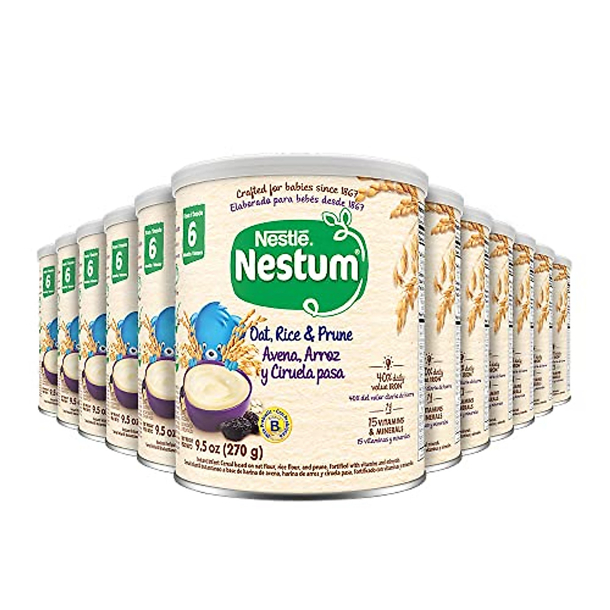 Nestle Nestum, Oat Rice & Prune, 9.5 Ounce (Pack of 12)