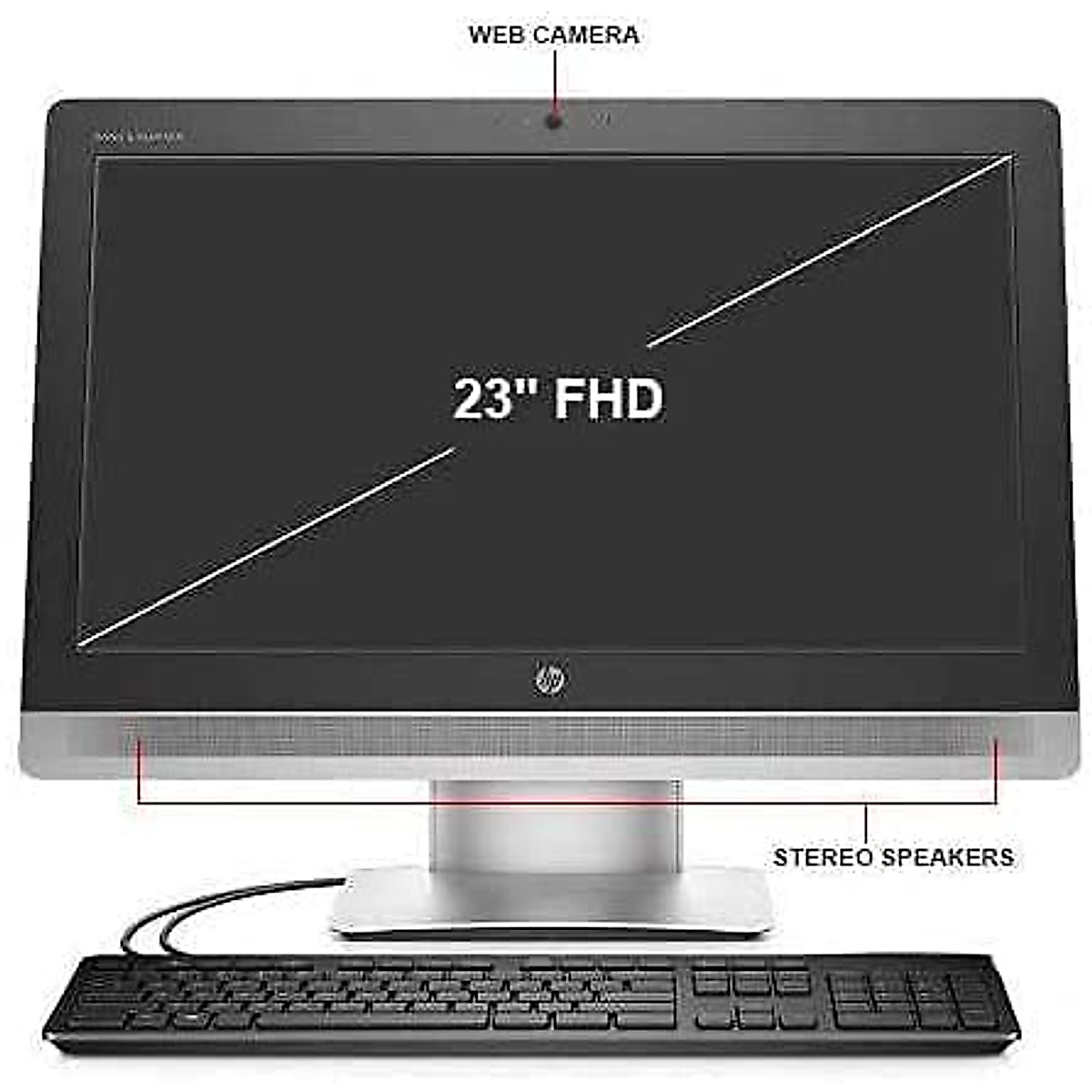 HP EliteOne 800 G2 Non Touch 23 FHD All in One PC - Intel Core i5-6500 3.2GHz 8GB 1TB SSD Webcam WiFi Windows 10 Pro NO CDROM(Renewed)