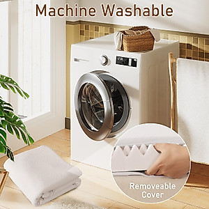 WhatsBedding 3 Inch Memory Foam Mattress Topper Queen Size with Soft Cover, Memory Foam Bed Topper with Removable & Washable Cover Rayon from Bamboo for Back Pain (80x60x3in)