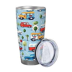 AYCZN Rescue Vehicles Cartoon 20 OZ Tumbler Stainless Steel Travel Coffee Mug, Cute Insulated Water Bottle with Lid Leakproof Thermal Cup