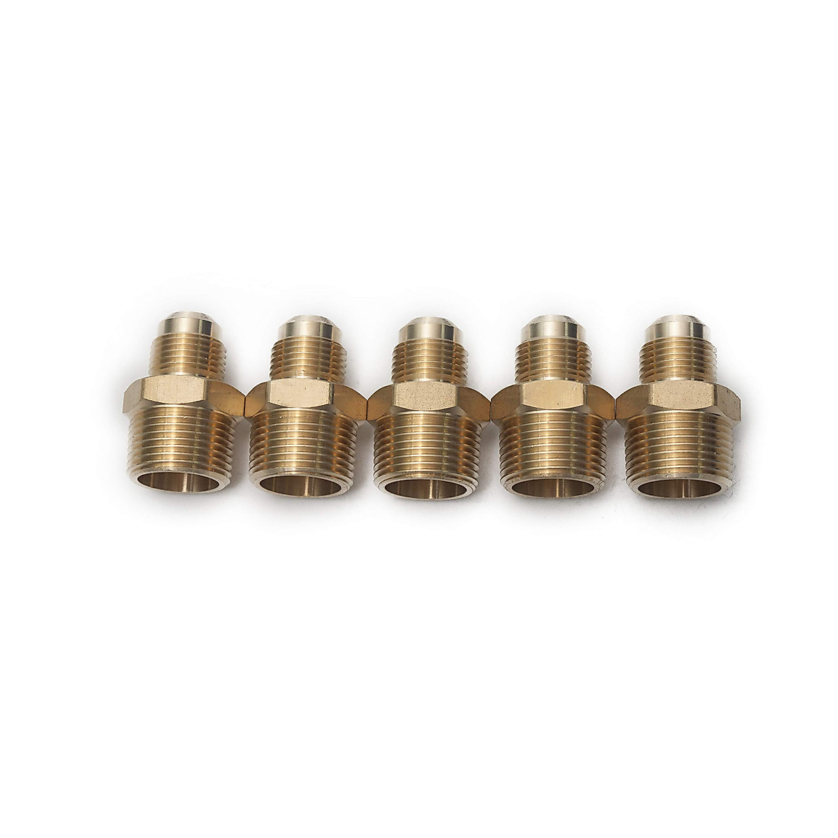 Generic Brass Flare 1/2" OD x 3/4" Male NPT Connector Tube Fitting(pack of 5)