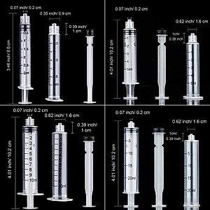TecUnite 20 Pack Syringe Without Needle, Plastic Curved Syringes for Epoxy Resin, Craft, Feeding Pets Animals, Oil or Glue Applicator