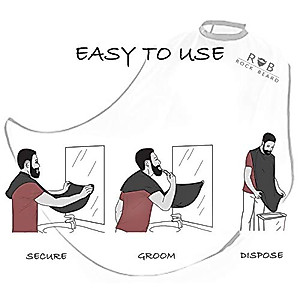 Beard Apron Cape for Men Trimming and Shaving, Waterproof and Non-Stick Beard Clippings Catcher Bib with 4 Suction Cups，Best Gift for Man/husband/boyfriend