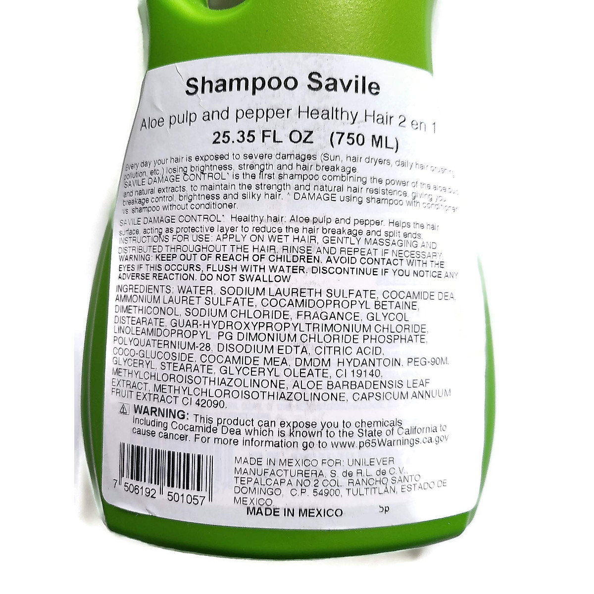 Set of Savile Chile Shampoo and Conditioner 750ml each