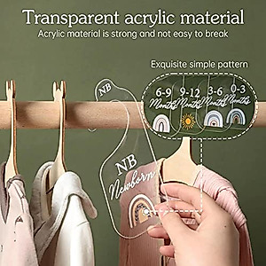 AYFFDIYI Baby Clothes Dividers,7PCS Acrylic Closet dividers Hanger separators,Baby Clothes dividers for Closet from Newborn to 24 Months,Clothes Hanging Organizers