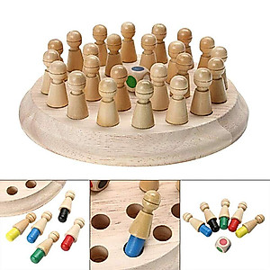 Wooden Memory Match Stick Chess Game, Color Memory Chess, Funny Block Board Game, Parent-Child Interaction Toy, Educational Intelligent Games Logic Braintease Toys for Boys and Girls Age 3 and Up