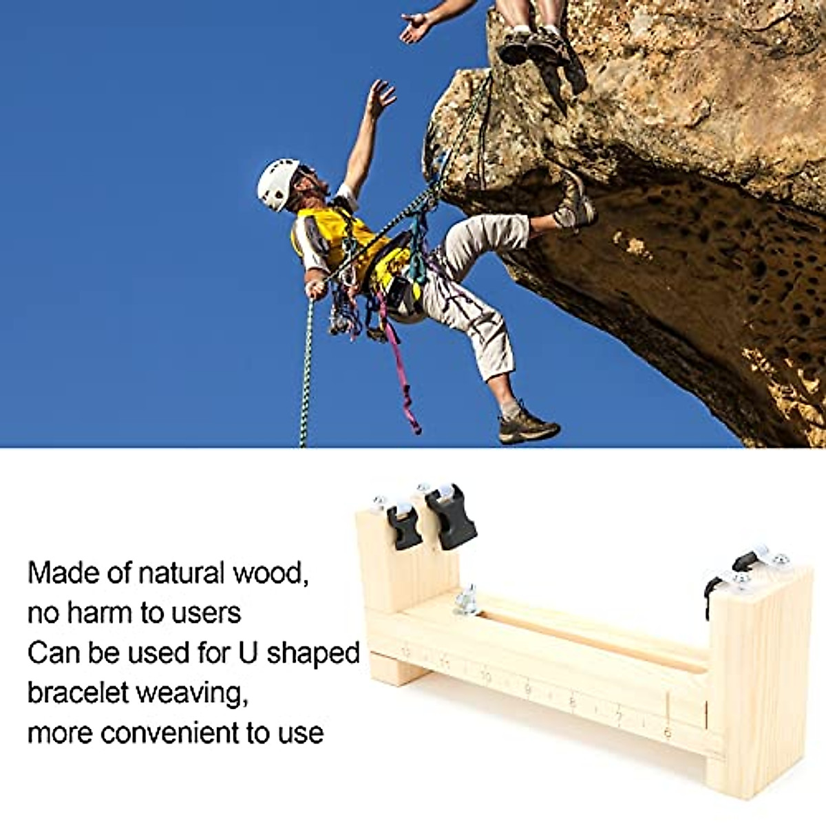 plplaaoo Paracord Bracelet Jig, Adjustable Paracord Jig Woven Wooden Frame, Wristband Maker Paracord Braiding Weaving DIY Craft Tool Kit, Paracord Braiding Weaving Craft Tool