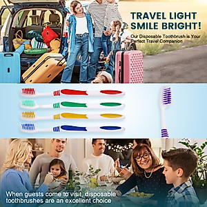 Navona 30 PCS Individually Wrapped Bulk Toothbrushes, Colorful Manual Disposable Travel Toothbrush Set for Adult or Kid, Ergonomics Handle, Medium Soft Bristles, Perfect for Travel, Hotels, Donations