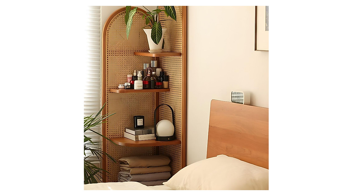 CraftThink 4-Tier Cherry Corner Shelf - Space-Saving Storage