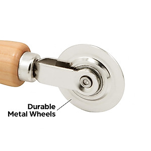 Prime-Line P 7505 Screen Rolling Tool – A Must Have Tool for Installing Window and Door Screens – Spline Roller with Wood Handle and Steel Wheels – Durable and Easy to Use