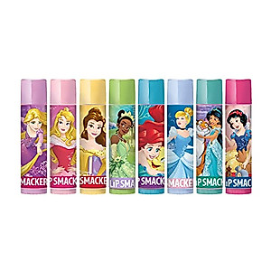Lip Smacker Disney Princess Flavored Lip Balm Party Pack 8 Count, Clear, For Kids