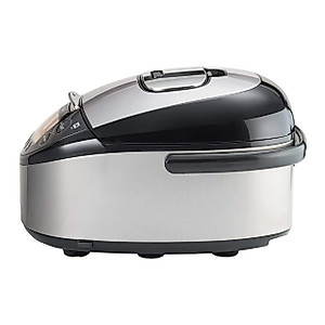 Tiger Corporation JKT-D18U 10-Cup Capacity Induction Heating Electric Rice Cooker with 12 Menu Setting, 24-Hour Keep Warm Setting, Spatula and Measuring Cup (Black and Stainless Steel)