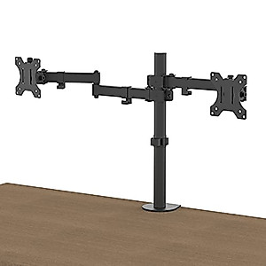 Stand Up Desk Store Convertible Clamp-On Laptop and Monitor Stand/Dual Monitor Mount (Black, 13" to 32" Monitor, up to a 17" Laptop)