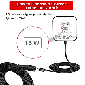 Extension Cable Replacement for dot Kids Edition, dot 4th gen, Alexa dot 3rd Generation, Show 5 - Charger Power Extension Cord 16ft