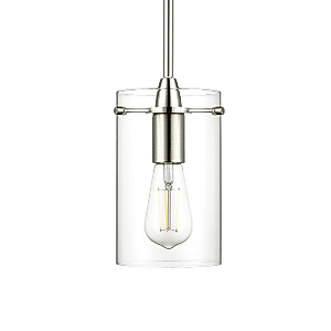 Brushed Nickel Pendant Lights Kitchen Island - Medium Clear Glass Pendant Light Fixture